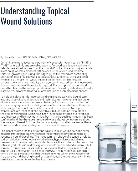Understanding Topical Wound Solutions - Dialogues in Wound Management